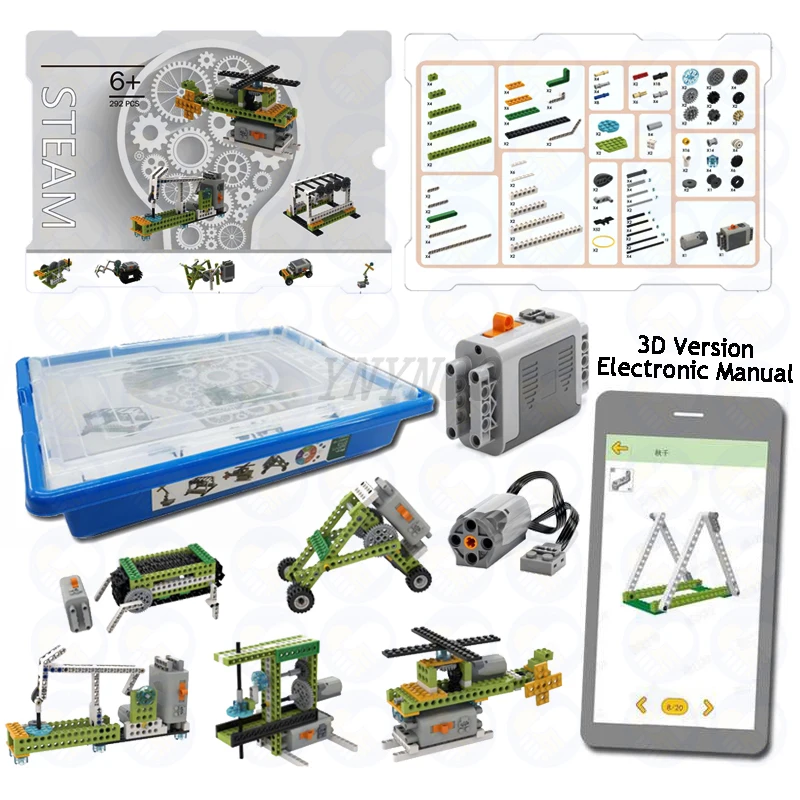 NEW-292Pcs-Set-WeDo-Robotics-Construction-Set-Learning-Classroom-9686-9580-Building-Blocks-Kit ...