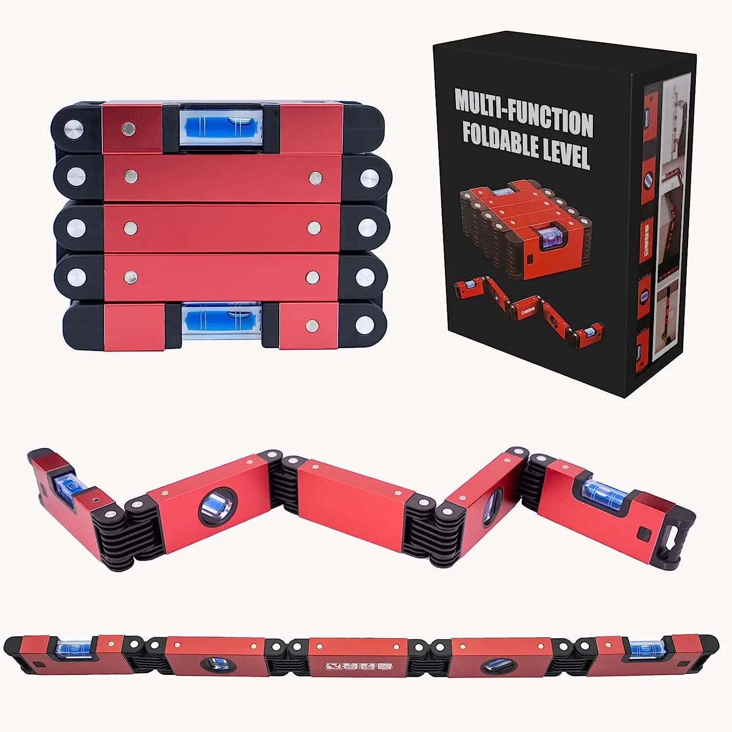 Multifunction-Foldable-Level-Adjustable-Magnetic-Spirit-Levels-with-4 ...