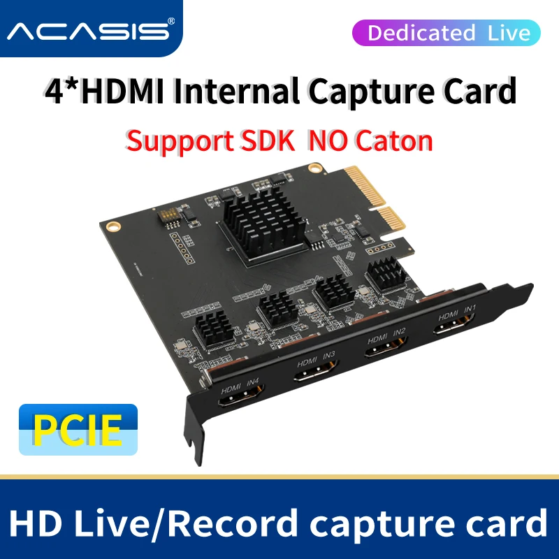 Acasis 4 Channel Hdmi-compatible/sdi Pci-e Video Capture Card 1080p ...