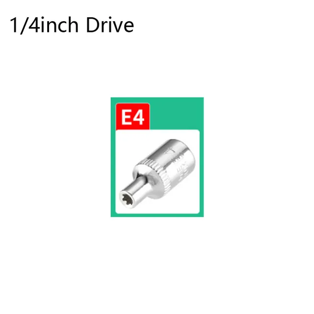 1/4" 3/8" 1/2" E-type Ratchet Socket Torx Star Bit Female Socket ...