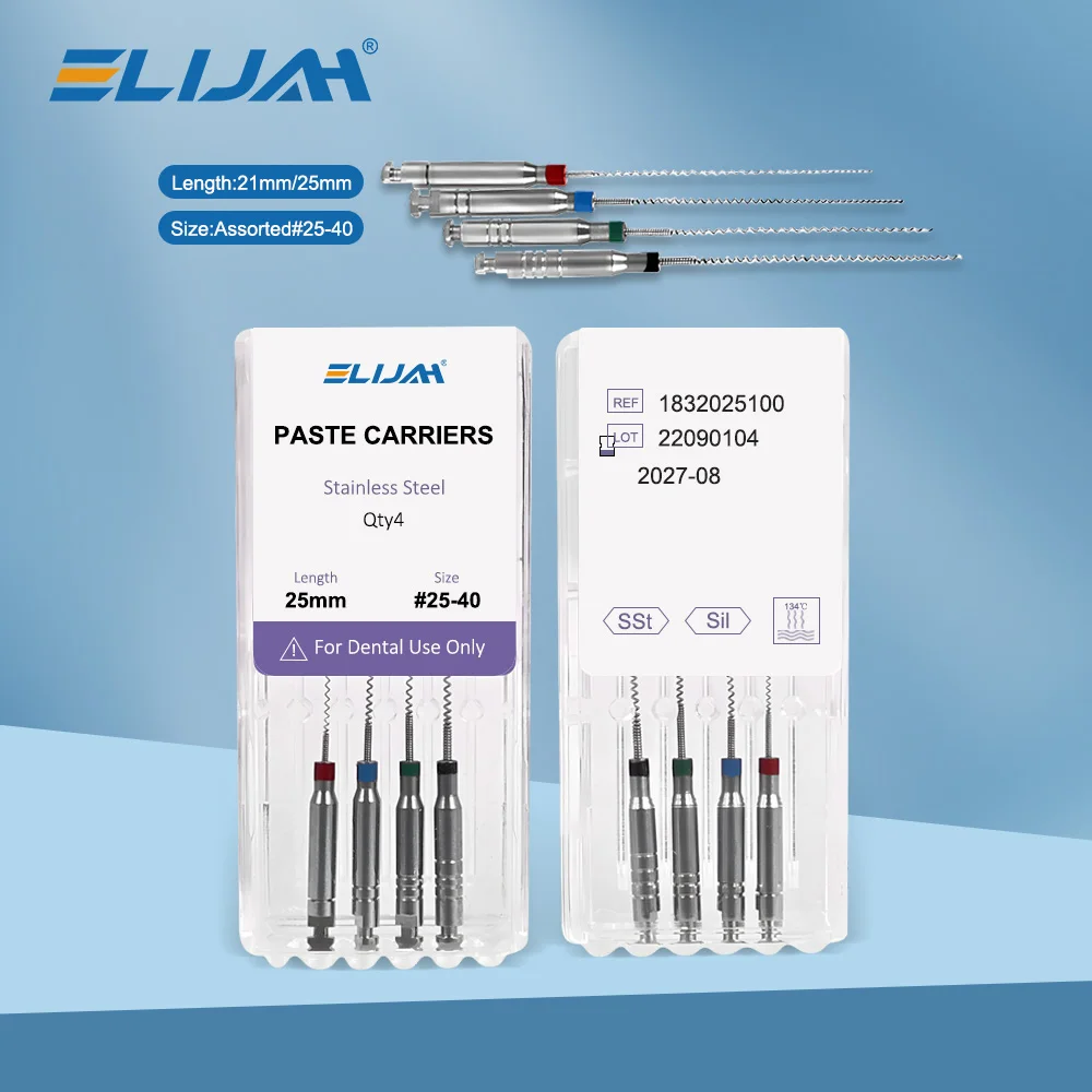 4Pcs/Box 21/25mm #25-40 Denspay Dental Rotary Paste Carriers Spiral ...