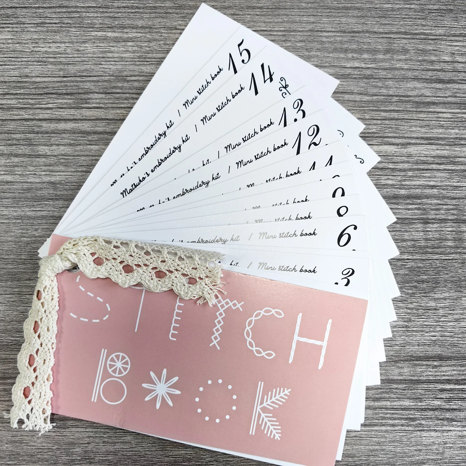 To Learn 15 Stitchings Sewing Teaching Mini Stitching Book Decor ...
