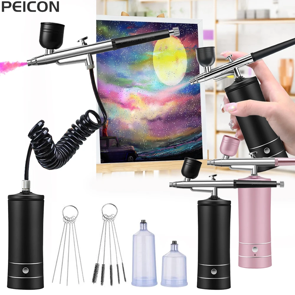 Airbrush-Painting-Airbrush-with-Compressor-Mini-Spray-Gun-for-Painting ...