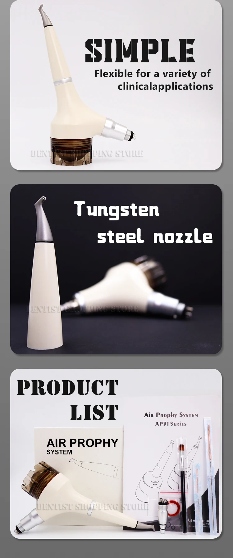 Air Flow Polisher Abrasion Micro Sandblasting Sandblaster Teeth Polishing