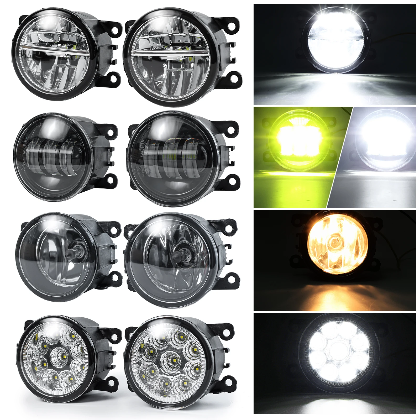 LED-Fog-Lights-Dual-Color-Switch-White-Yellow-For-Renault-Megane-2-3 ...