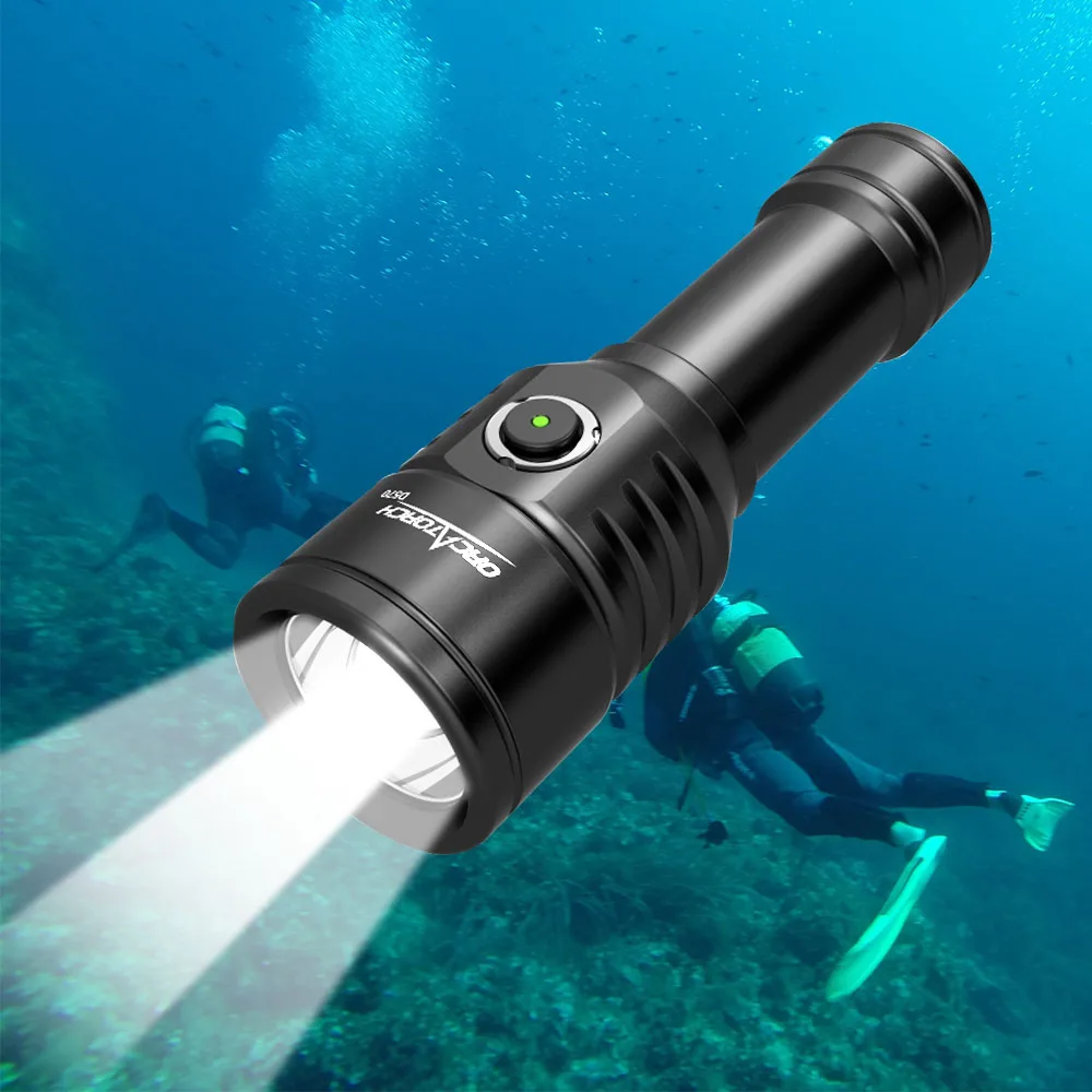 ORCATORCH D570-GL Scuba Diving Flashlight Lantern White&Green High ...