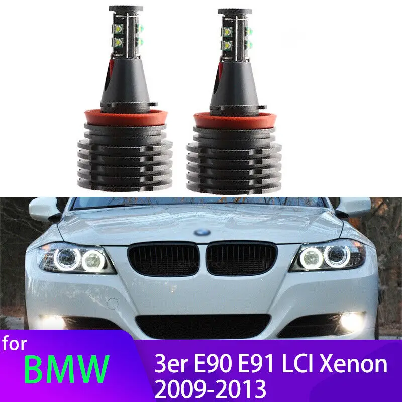 2x LED Angel Eyes Marker Lights Bulbs For BMW 3 Series E90 E91 LCI ...