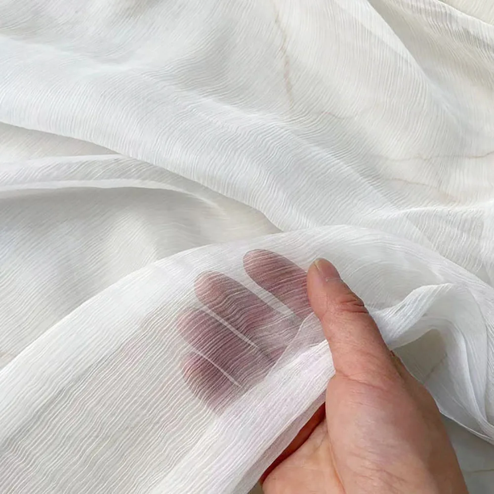 CISULI Crinkle Silk Georgette 6 momme Width 140cm 100% Mulberry Silk ...