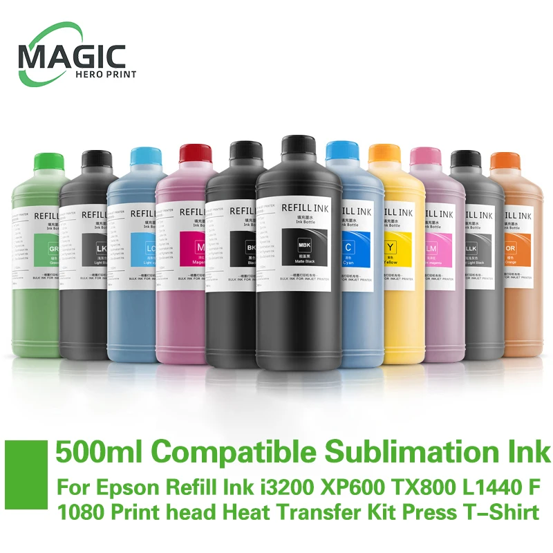 500ml Sublimation Ink Compatible For Epson Refill Ink i3200 XP600 TX800 ...