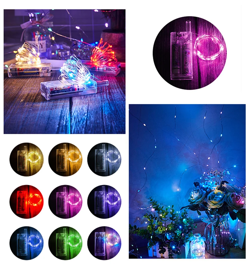 Imperme-vel-LED-String-Lights-Silver-Thread-Guirlanda-Fairy-Lights-ao ...