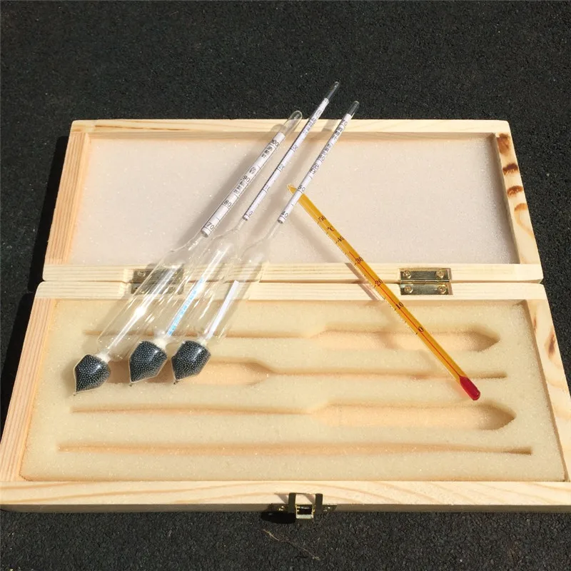 Hydrometer-Alcoholmeter-Set-0-to-100-Alcohol-Meter-Tester-Thermometer ...