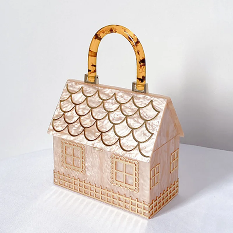 2023-New-House-Shape-Bag-Women-s-Soild-Color-Dinner-Bag-Acrylic-Large ...