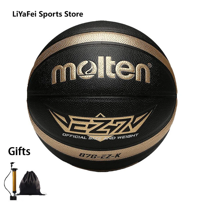 Molten Size 5 6 7 Basketball Black Gold Pu Outdoor Indoor Balls Women ...