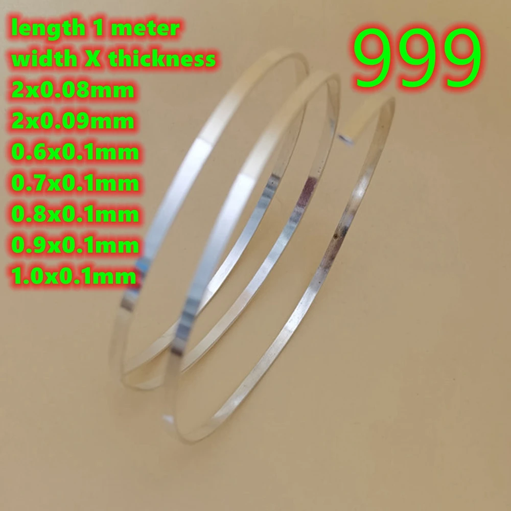 1meter-long-0-08mm-0-09mm-0-1mm-thick-999-Sterling-Silver-foil-flat ...