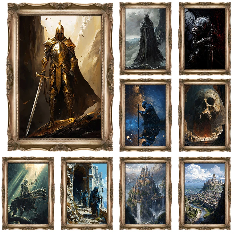 Forgotten-Fantasy-Realms-Poster-Canvas-Printing-Fantasy-World-Scenery ...