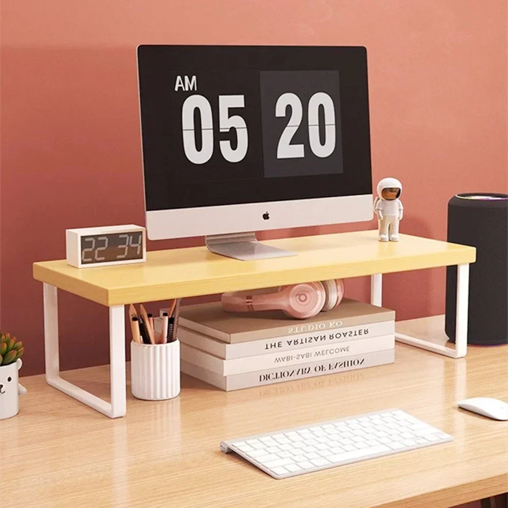 Monitor-Computer-Stand-Rack-Laptop-Bracket-Desktop-Shelf-Wooden ...
