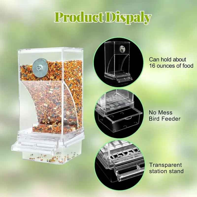 No-Mess-Automatic-Bird-Feeder-Food-Balance-Sputtering-Buffet-Parrot ...