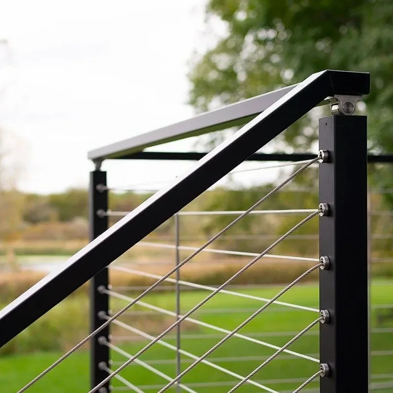 Modern Wire Rope Stainless Steel Cable New Design Balcony Stair Railing ...