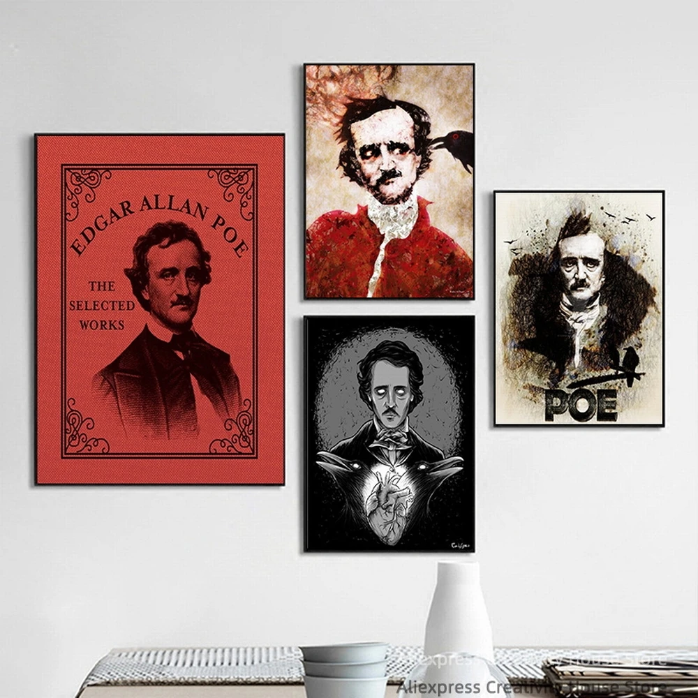 Edgar-Allan-Poe-Novelist-Celebrity-Wall-Art-Poster-Canvas-Posters-and ...