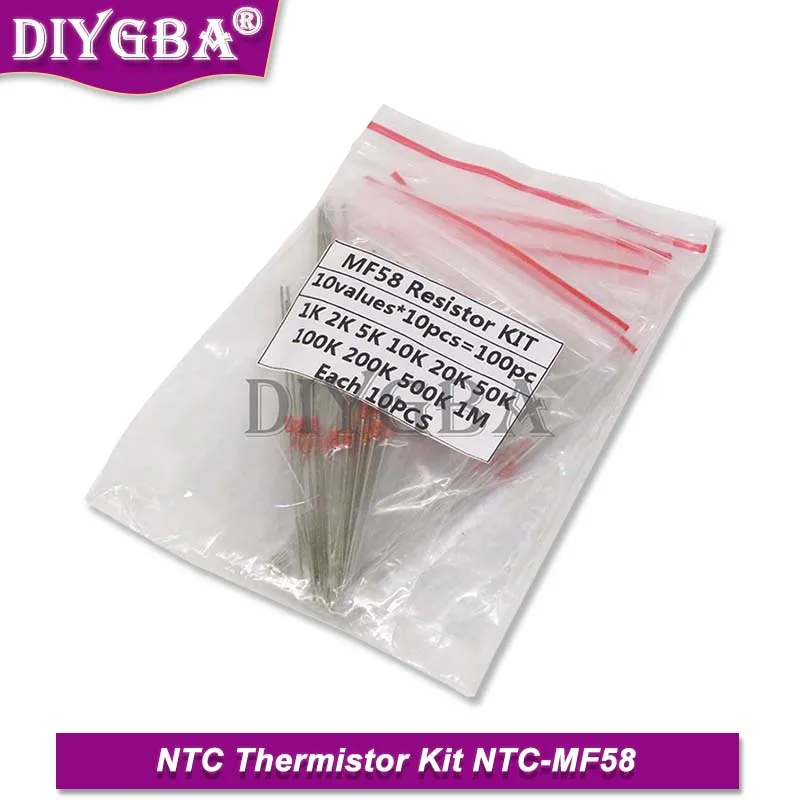 NTC-Thermistor-Resistor-Kit-NTC-MF58-100PCS-10value-10pcs-1K-2K-5K-10K ...