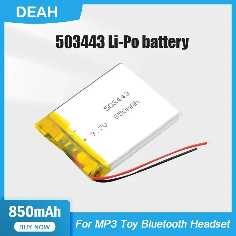 1-2PCS-503443-850mAh-3-7V-Lithium-Polymer-Rechargeable-Battery-For-MP3 ...