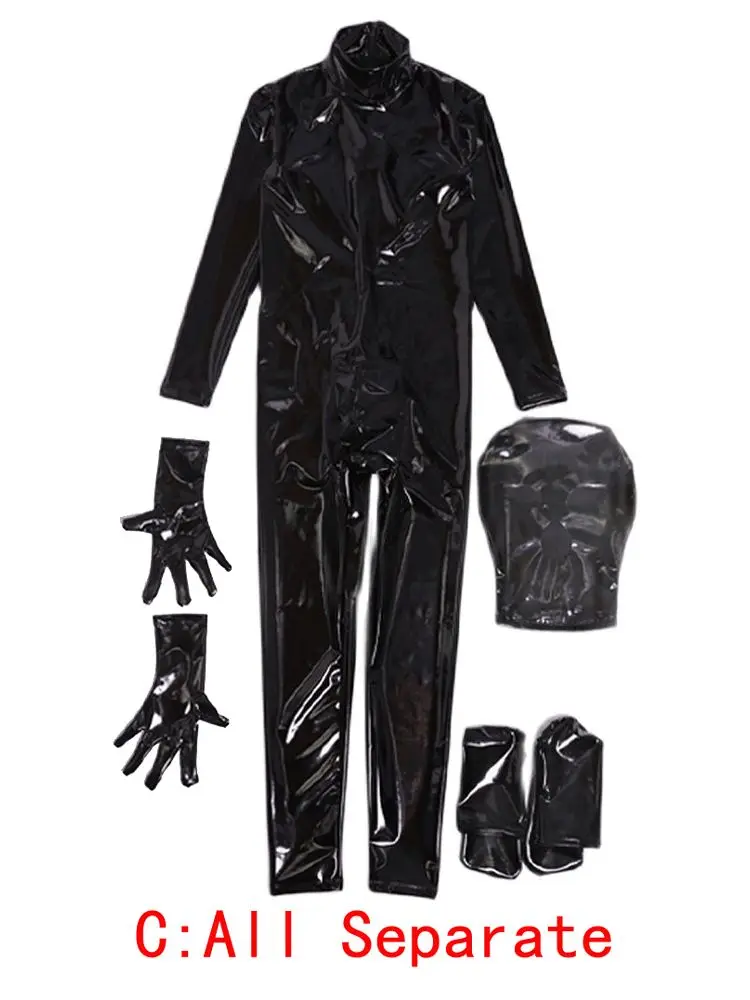 Brilhante-falso-PU-couro-bodysuit-para-homens-PVC-Catsuit-Zentai ...