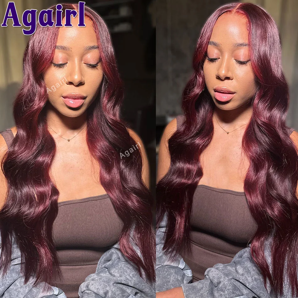 Dark-Red-Burgundy-13X6-13X4-Body-Wave-Lace-Front-Wig-Ready-Go-Human ...