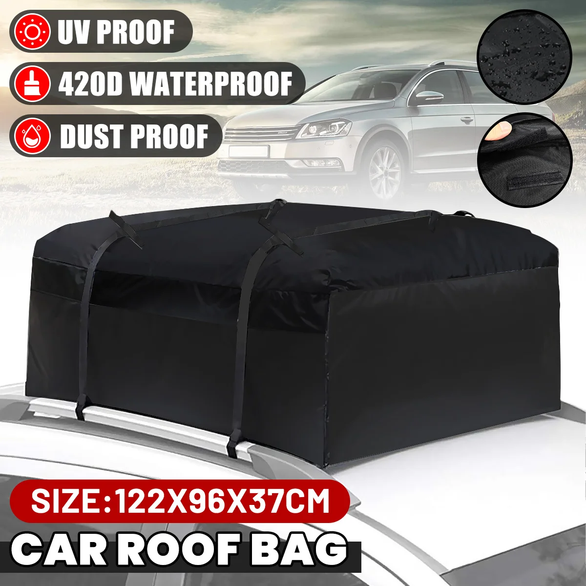 3 Types Large Size Car Roof Top Bag Waterproof Cargo Carrier Travel ...