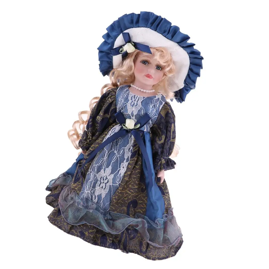 30CM Umbrella Porcelain Miniatures Beautiful, Woman Girl Doll with ...