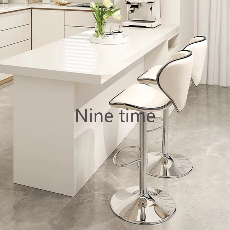 European-Design-Bar-Chairs-Office-White-Shell-Makeup-Artist-Bar-Stool ...