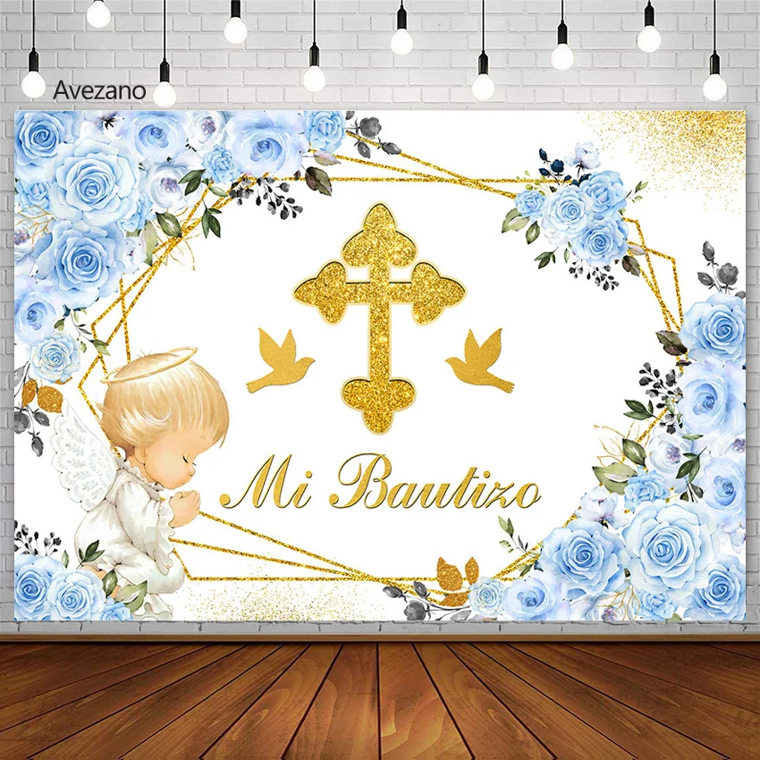 Avezano-First-Communion-Baptism-Photography-Background-Floral-Gold ...