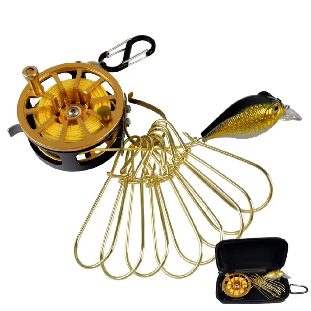 Fishing-Lock-Fish-stringer-Portable-Buckle-Eye-Catching-Float-with-Reel ...