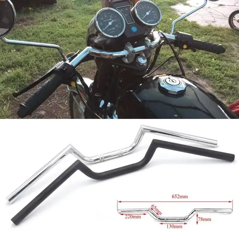レトロオートバイハンドルバー 22mm 7/8インチ タイプM バイクハンドルバー ホンダCG125 WY125 CN125スクーター カフェ ...