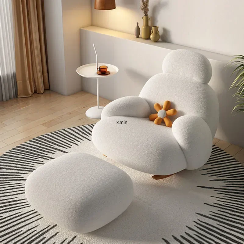 Fluffy-White-Living-Room-Chair-Modern-Cute-Ergonomic-Floor-Lounge ...