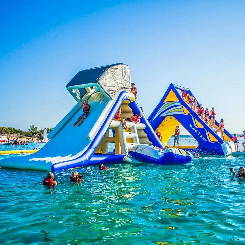 Inflatable-Floating-Water-Park-Trampoline-Water-Triangle-Slide-For ...