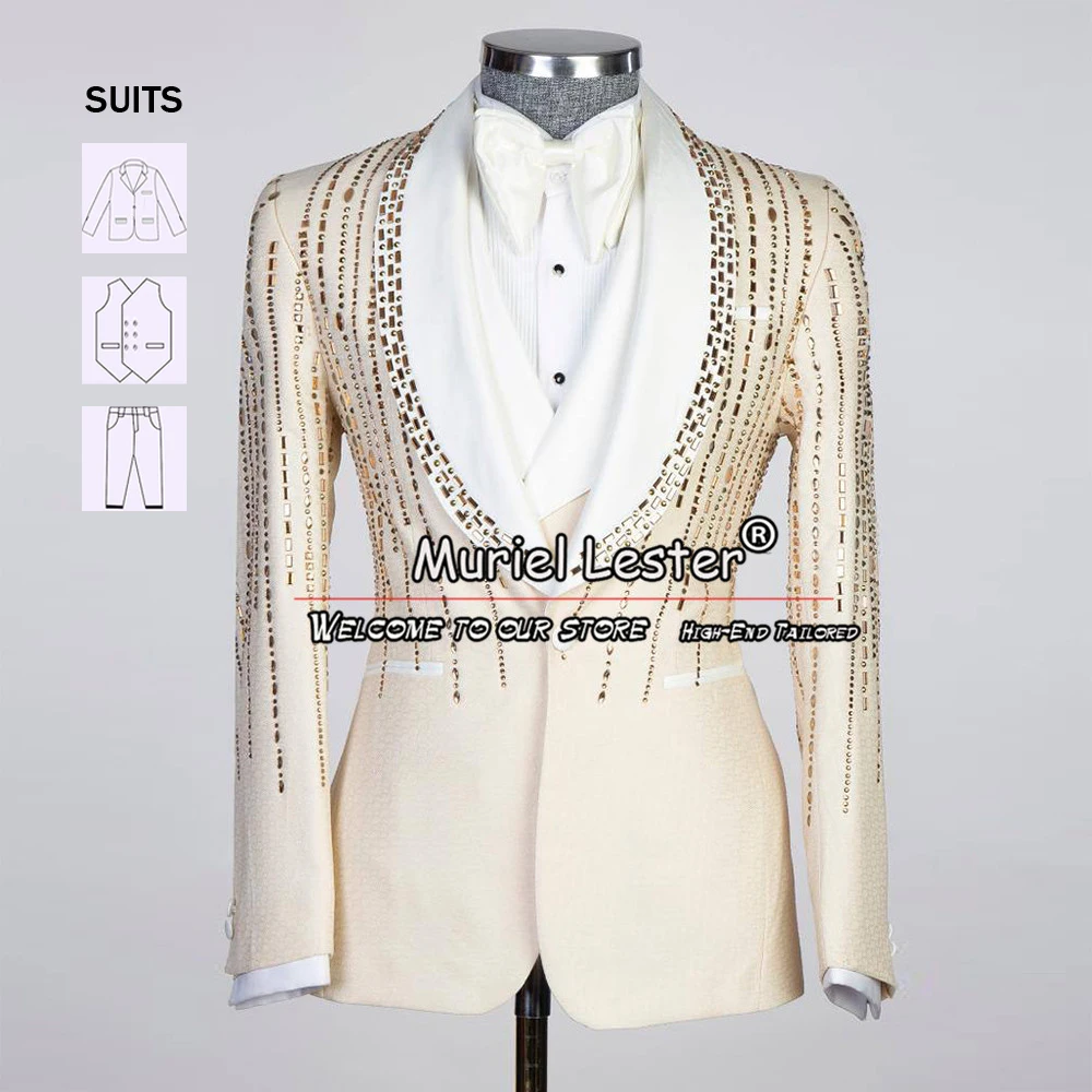 Luxury-Wedding-Suits-For-Men-Luxury-Groomsman-Beaded-Champagne-Jacket ...