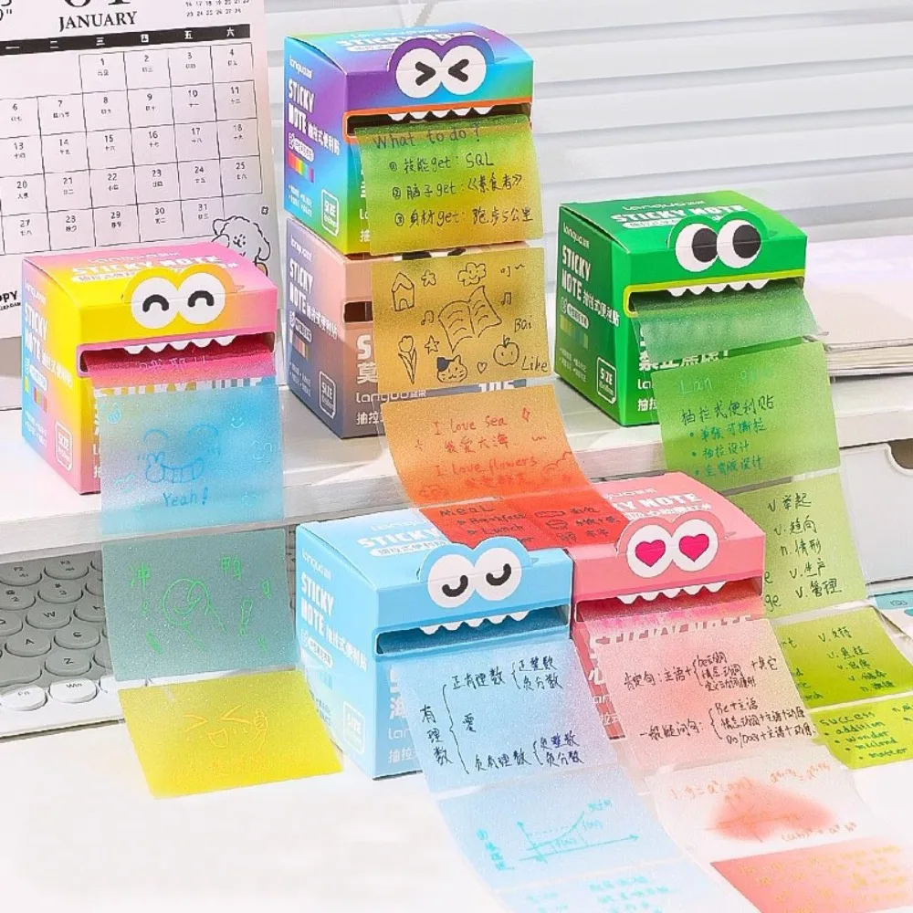 105 Sheets Cartoon Memo Pad Paper Pull Out Design Self-Adhesive Sticky ...