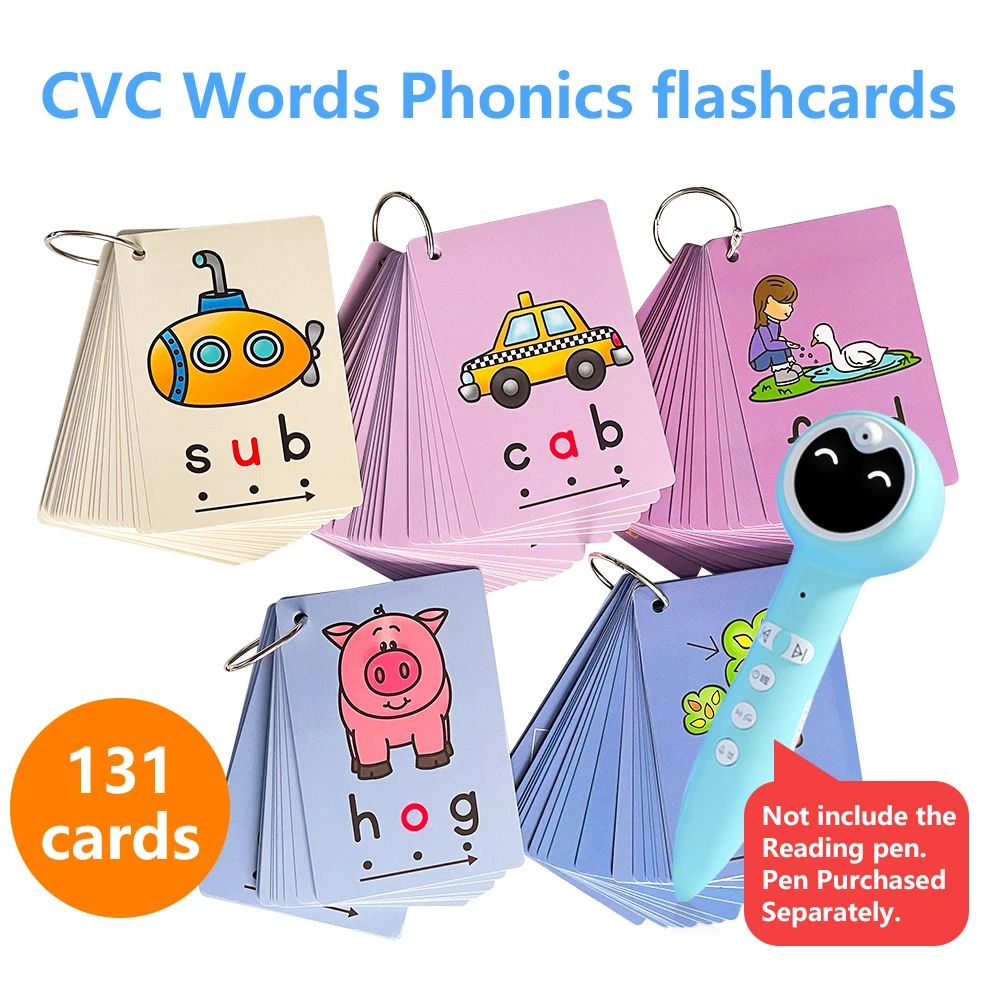 CVC-Words-Phonics-Flashcards-Montessori-Learning-English-Sight-Words ...
