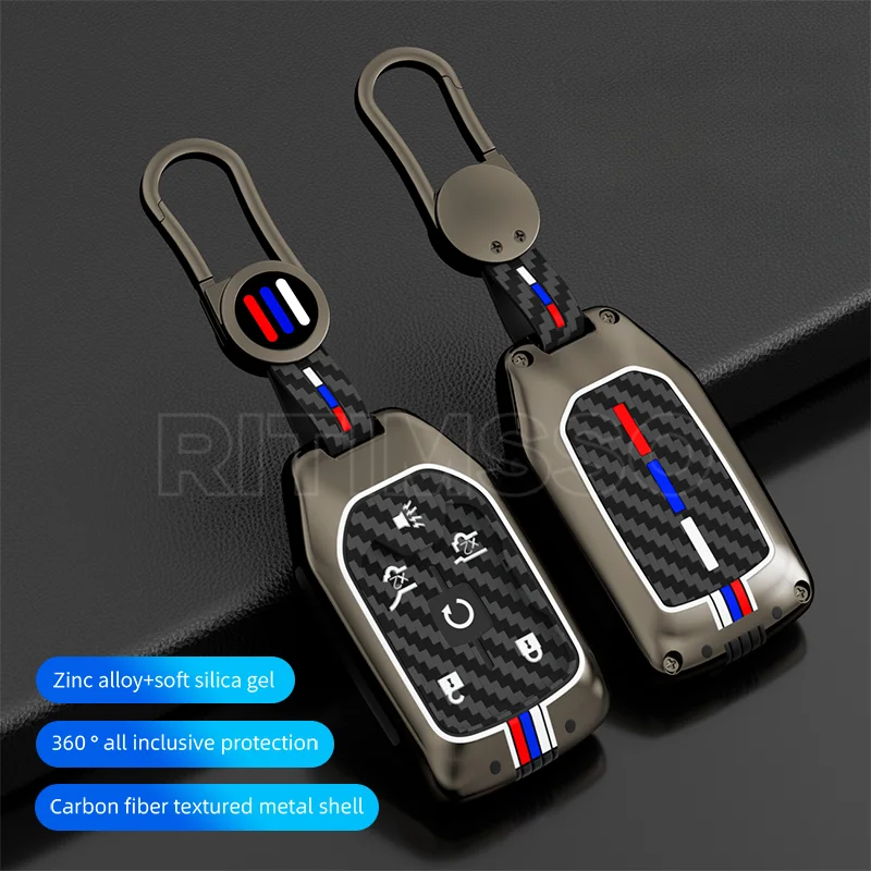 Alloy-Car-Key-Cover-Case-Remote-Shell-Fob-Holder-Keychain-for-GMC-Yukon ...