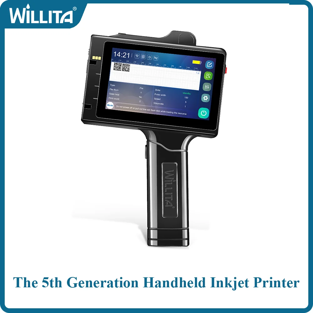 S9 12.7mm Hand Jet Label Printer 600dpi QR Bar Batch Code Logo ...