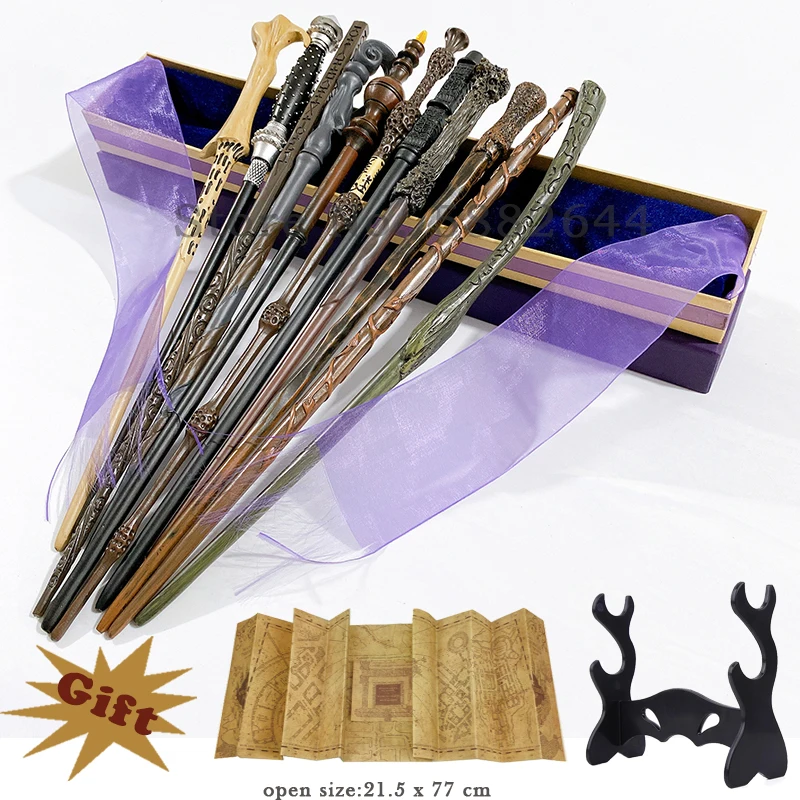 61 Kinds Of Metal Core Magic Wands Set With Box And Stand Magical Wand ...