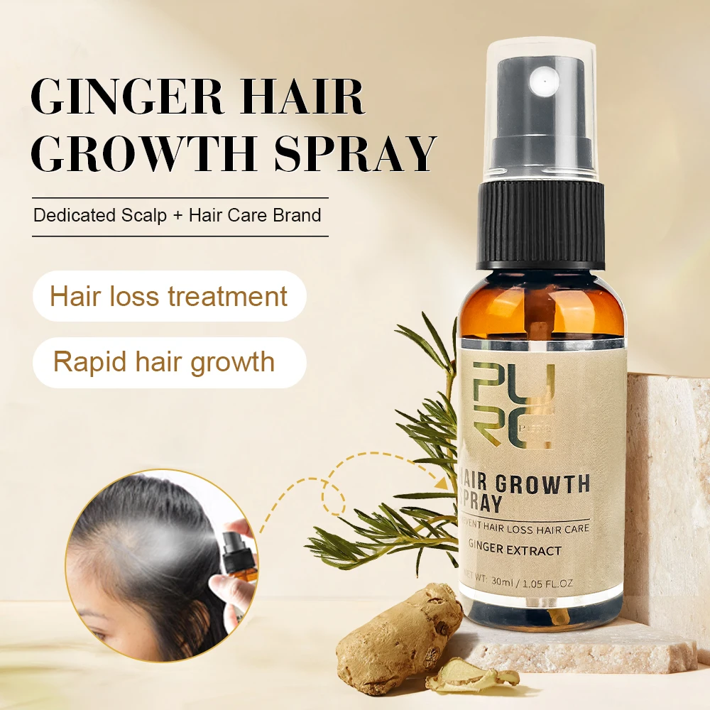 PURC Hair Growth Spray Hair Loss Treatment Oil for Men Women Ginger ...