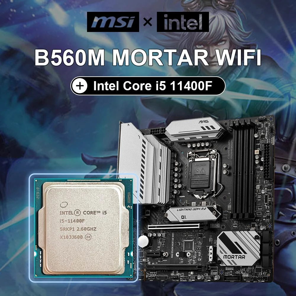 MSI New B560M MORTAR WIFI Motherboard+Intel Core i5 11400F 2.6GHz Six ...