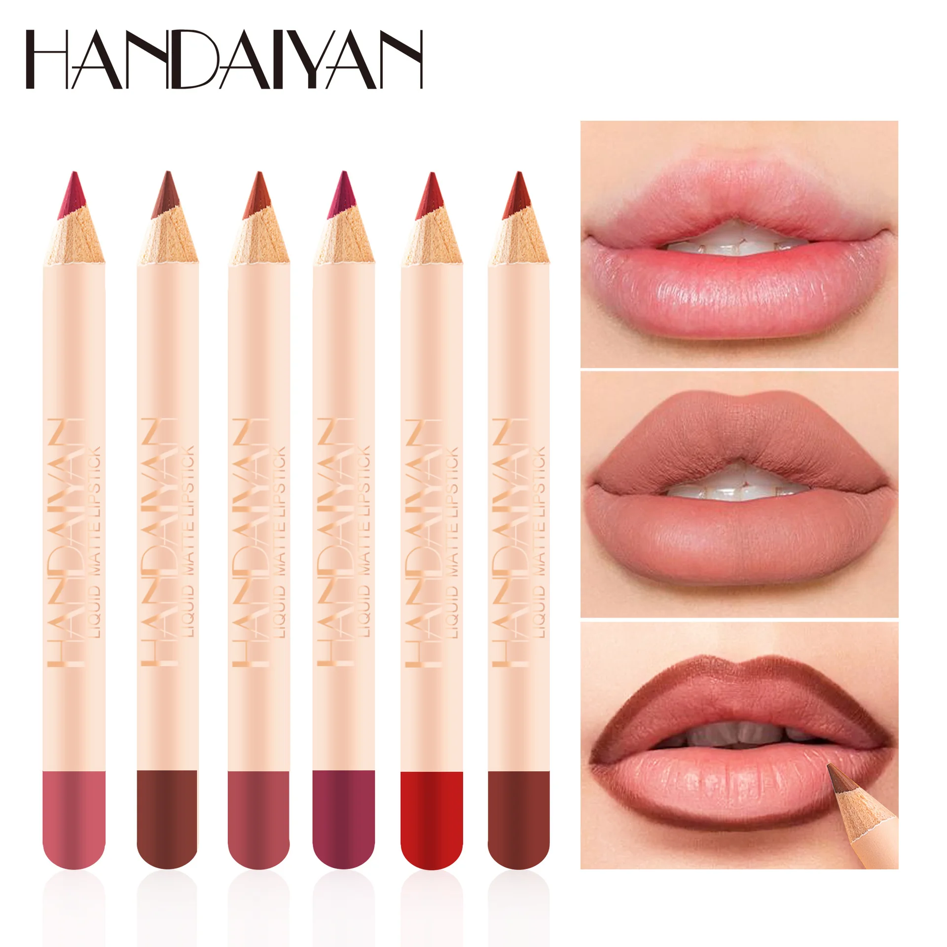 HANDAIYAN 12 color/set matte mouth red lip liner pen easy to use velvet ...