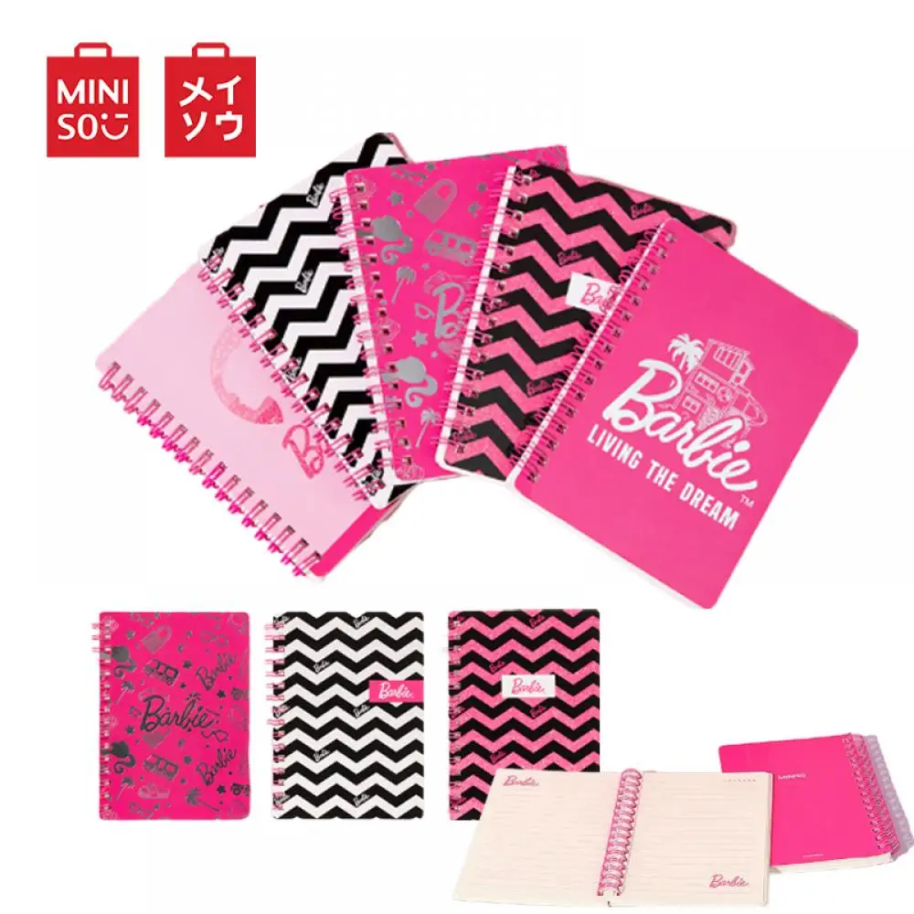 Genuine-Miniso-Barbie-A6-Coil-Book-Black-Pink-64-Pages-Daily-Weekly ...