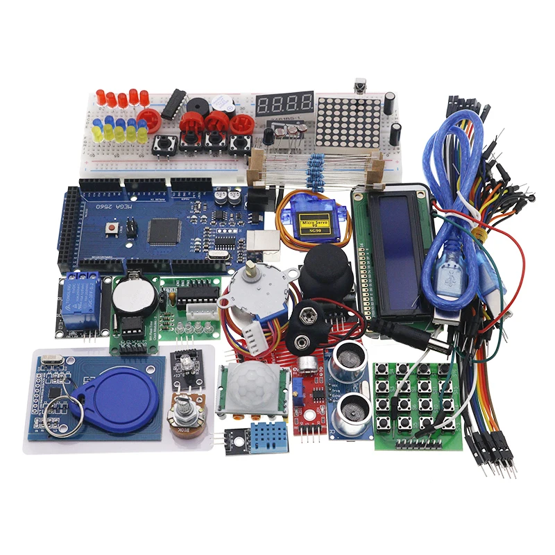 Free Shipping Mega 2560 R3 Starter Kit Motor Servo Rfid Ultrasonic Ranging Relay Lcd For Arduino