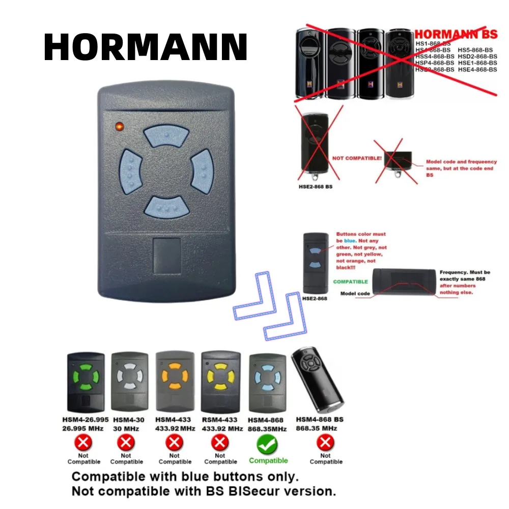 868Mhz-Hormann-Remote-Control-Duplicator-Hormann-HS1-868-HS2-868-HS4 ...