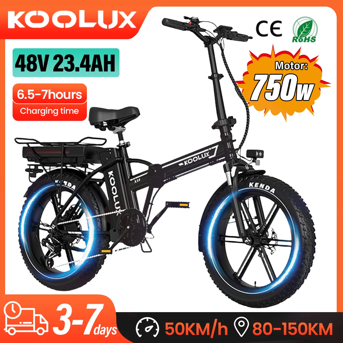 KOOLUX X11 Dual Battery 750W 48V 23.4Ah Electric Bike For Adults ...