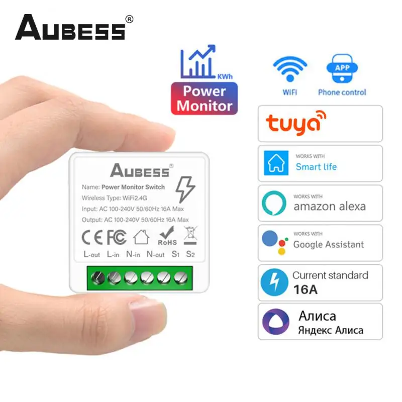 AUBESS Wifi MINI Smart Switch Module 16A Wireless Switch Support 2 way ...