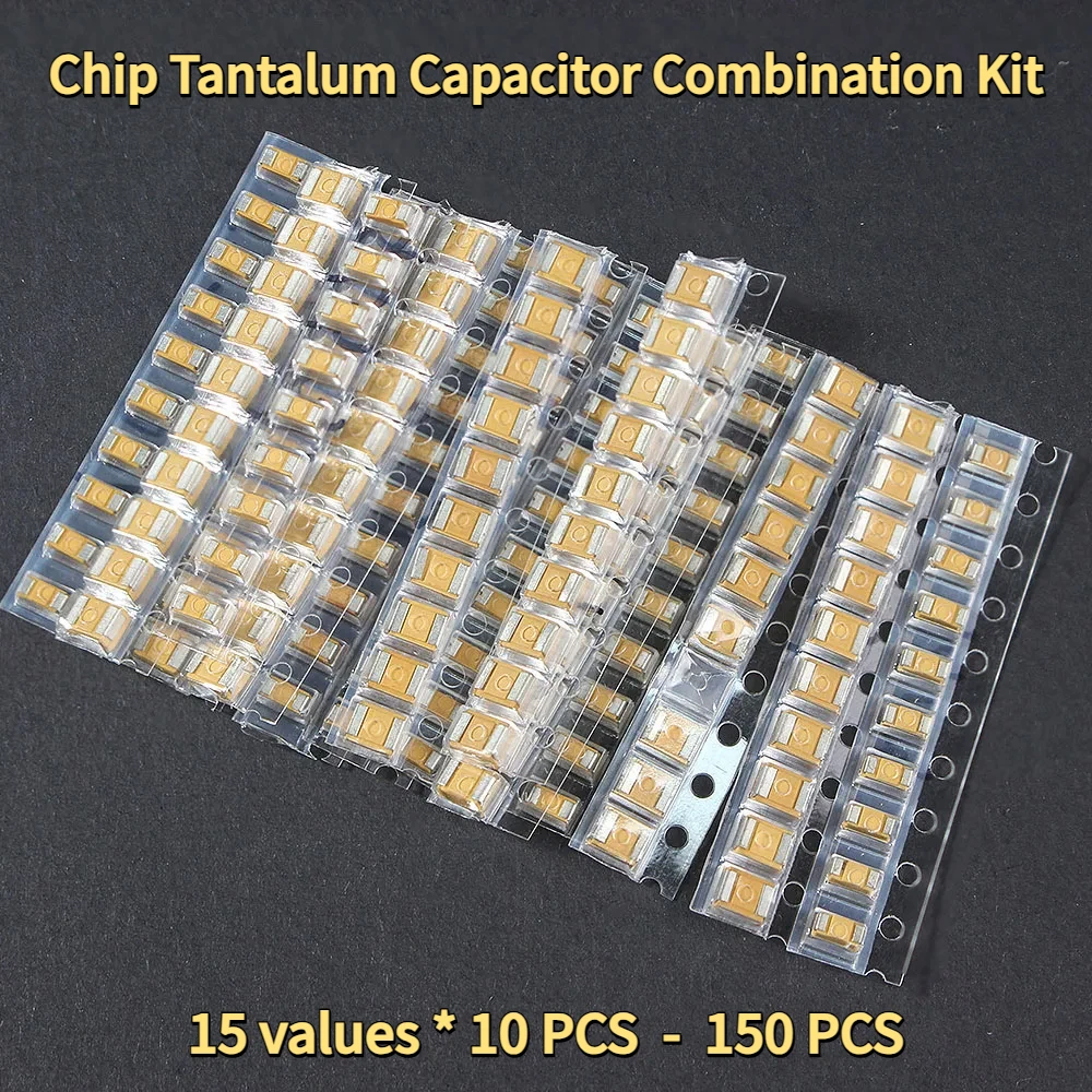 150PCS SMD Chip Tantalum Capacitor Combination Kit 1uf to 220uf A/B ...